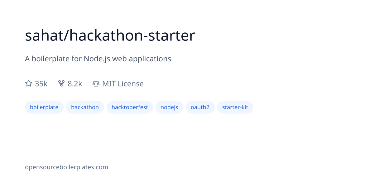 sahat/hackathon-starter