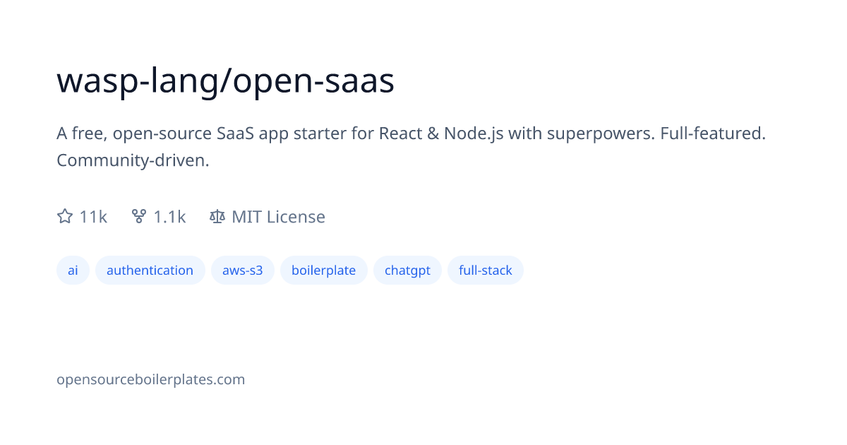 wasp-lang/open-saas wasp-lang/open-saas