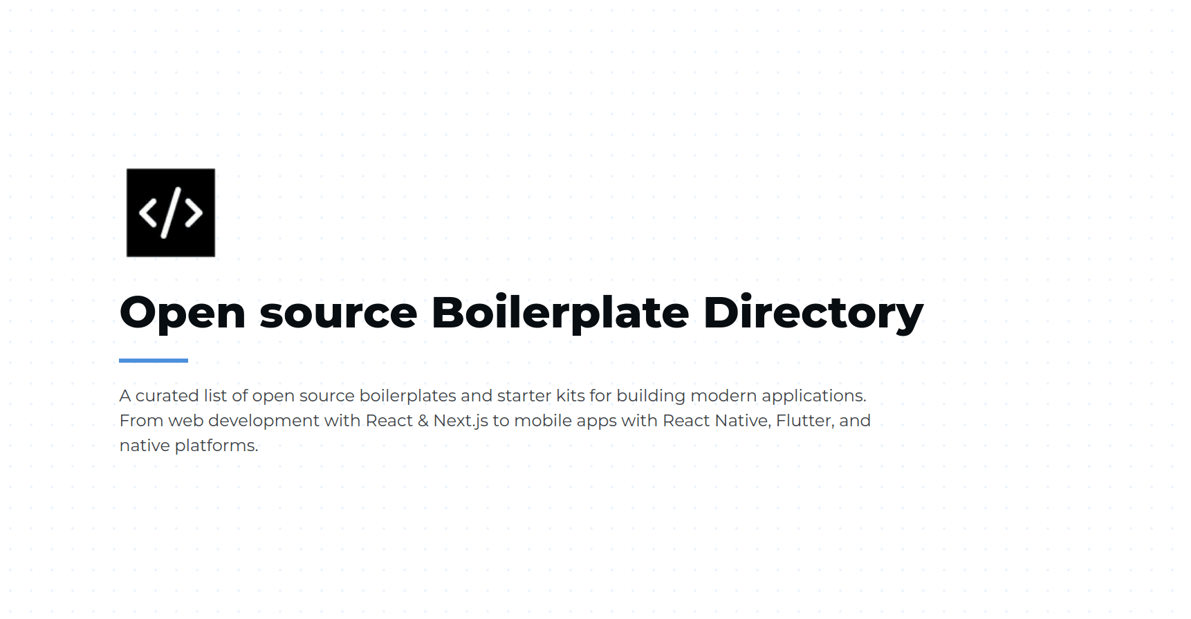 Open Source Boilerplates
